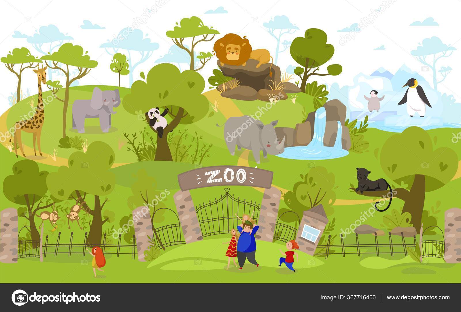 Animais Do Zoologico Juntos Clipart