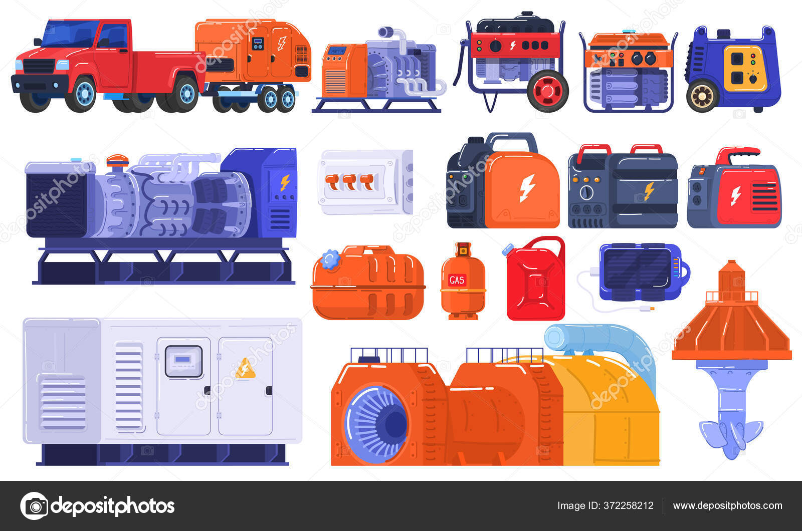 Generators set of energy generating portable electrical equipment ...