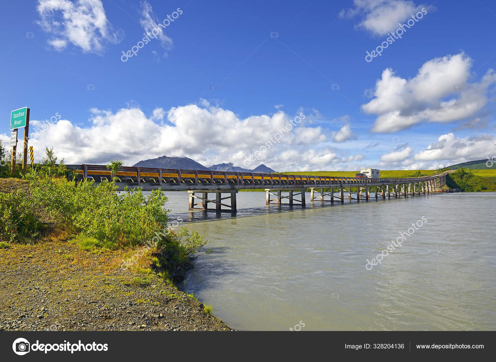 Bridge Susitna River Denali Highway Alaska Usa Stock Photo by ©Pecold ...