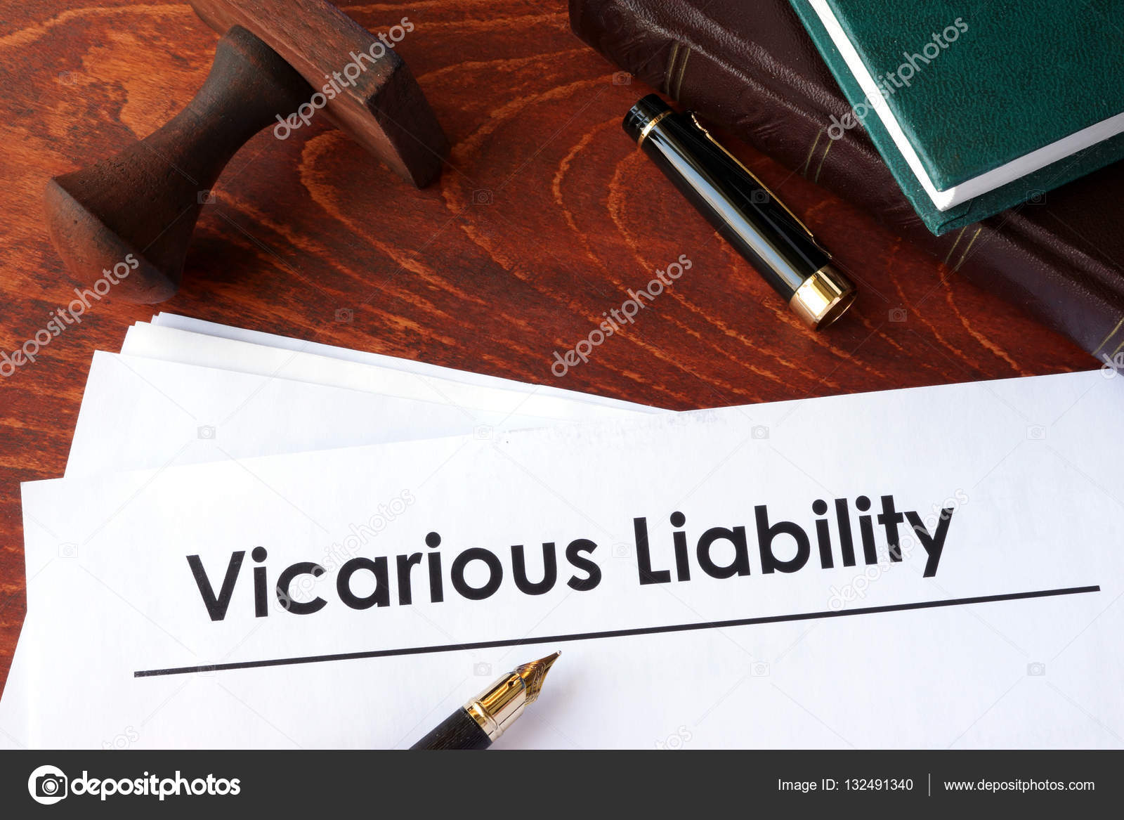 Papers with title Vicarious Liability on a table. Stock Photo by ...