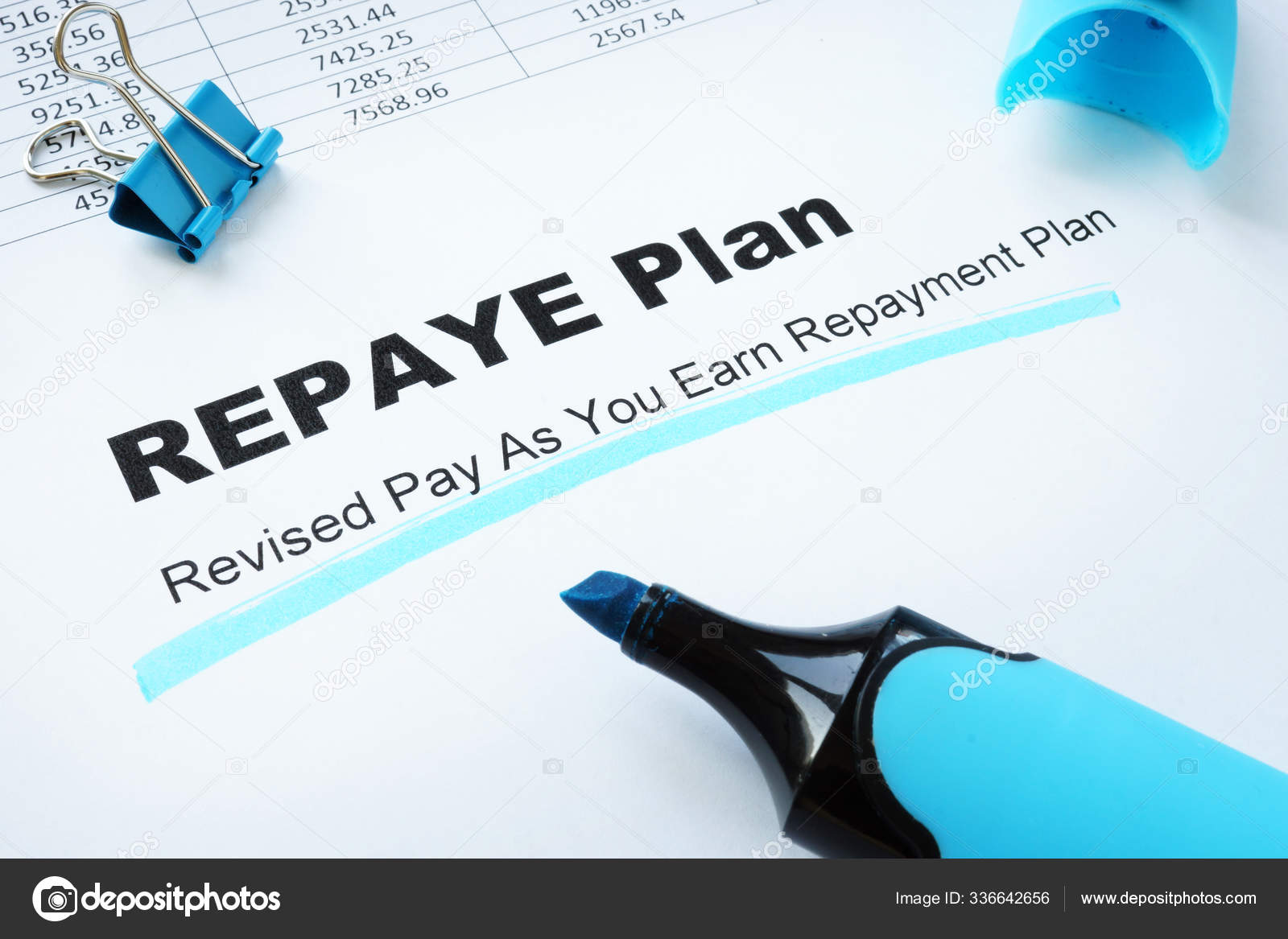 Revised Pay As You Earn Repayment REPAYE Plan. Stock Photo by ...