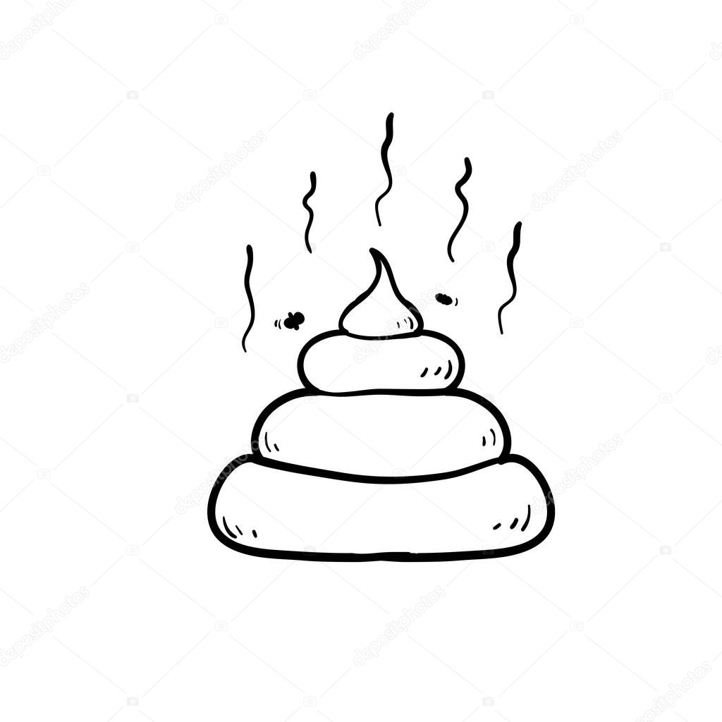 ilustración de caca de garabato con estilo dibujado a mano 2024