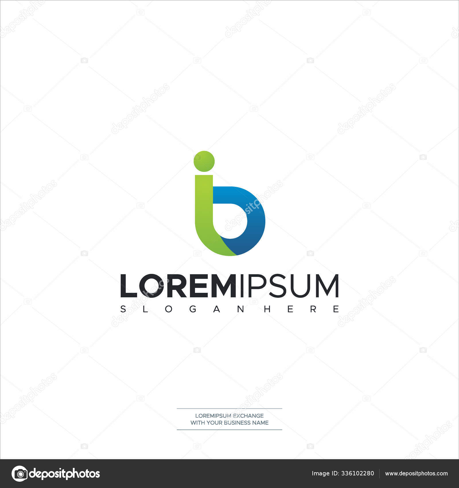 Initial Letter IB I B Logo Icon Vector Template Stock Vector Image by ...