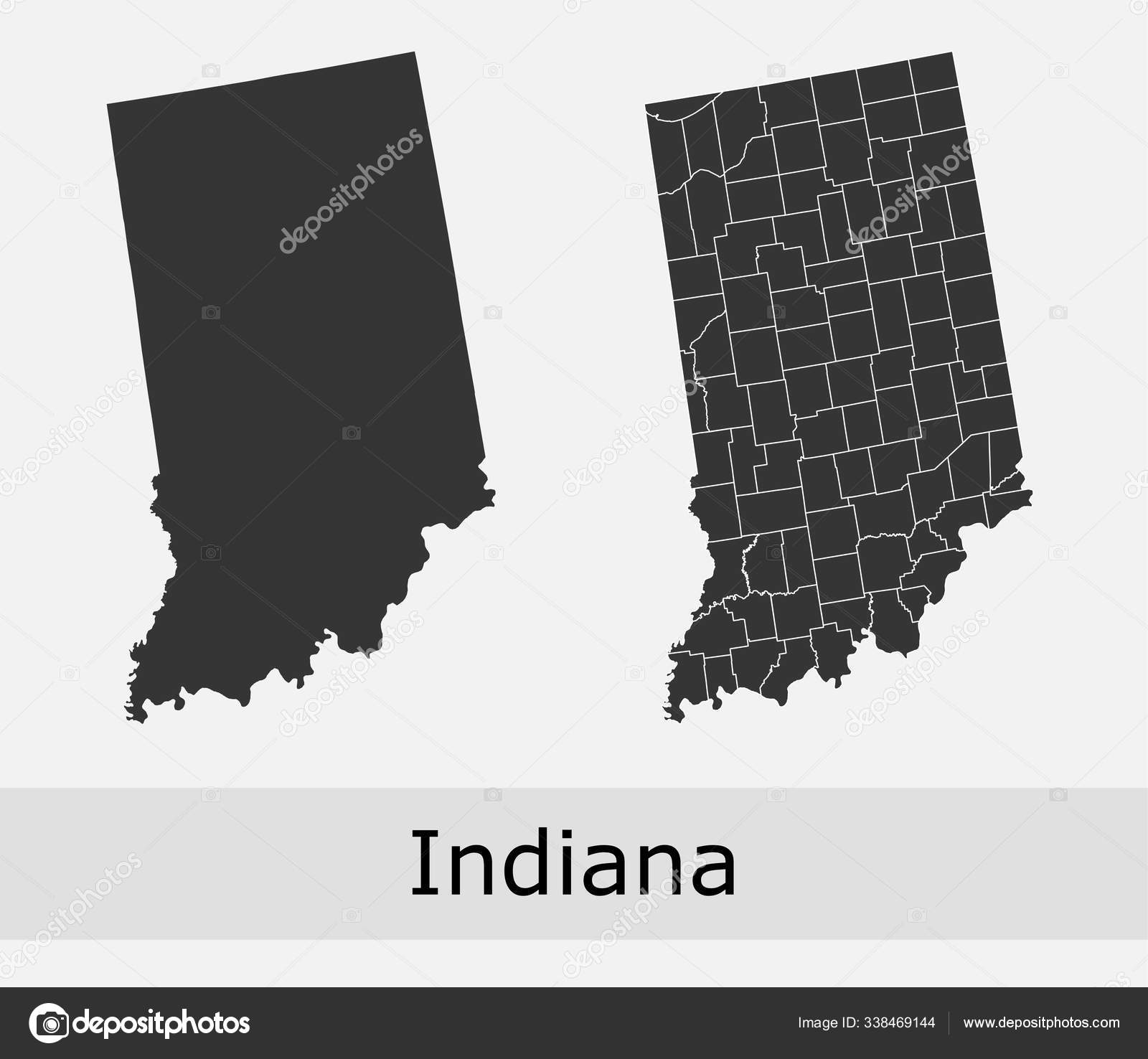 Indiana Vector Maps Counties Townships Regions Municipalities ...