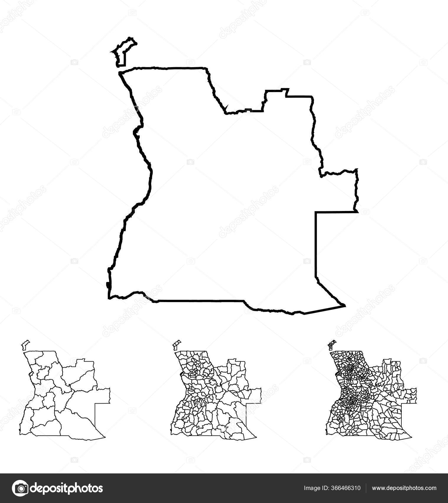 Angola Mapa Sketch Coloring Page