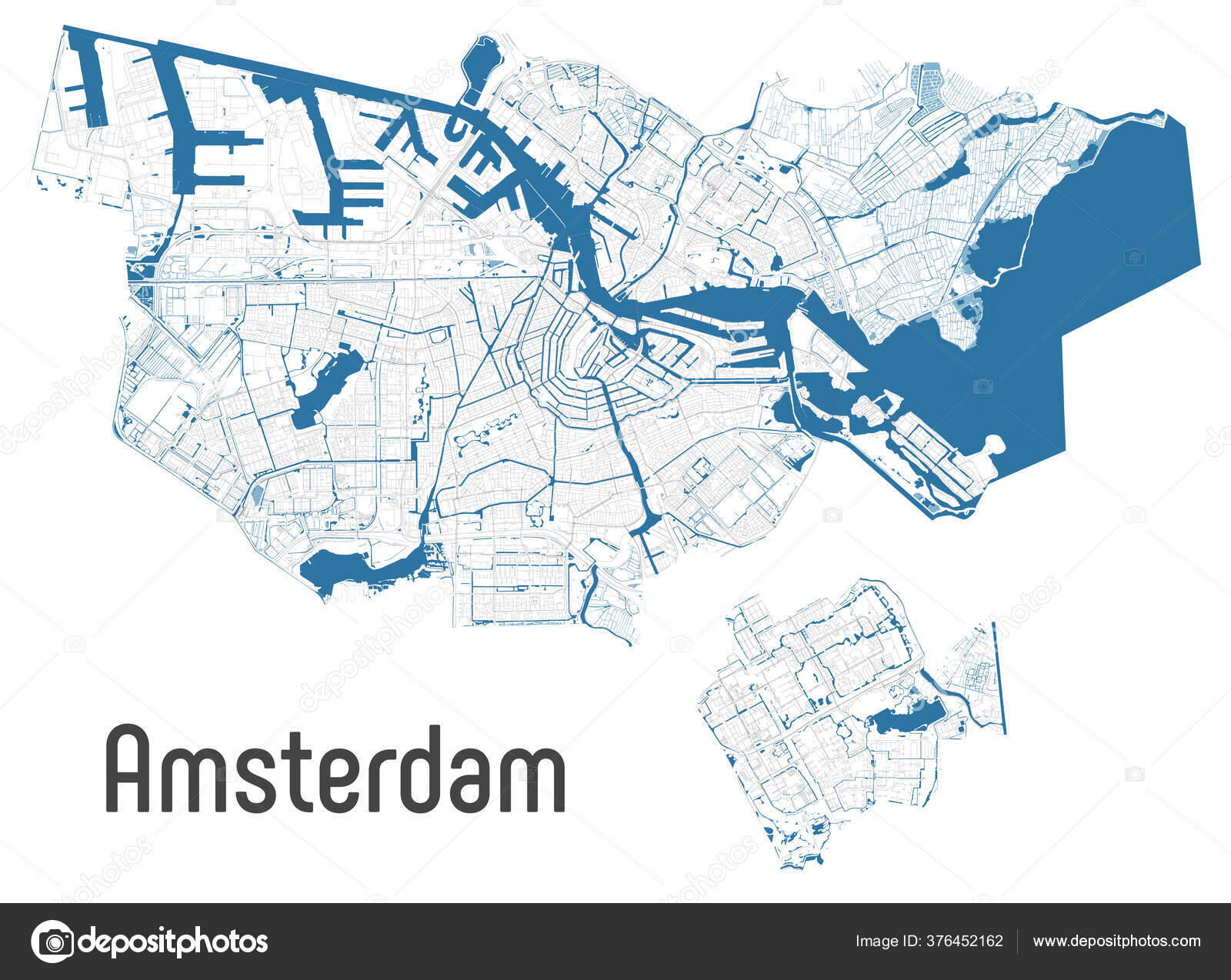 Amsterdam Mapa Con Carreteras Ríos Ciudad Municipio Fronteras ...