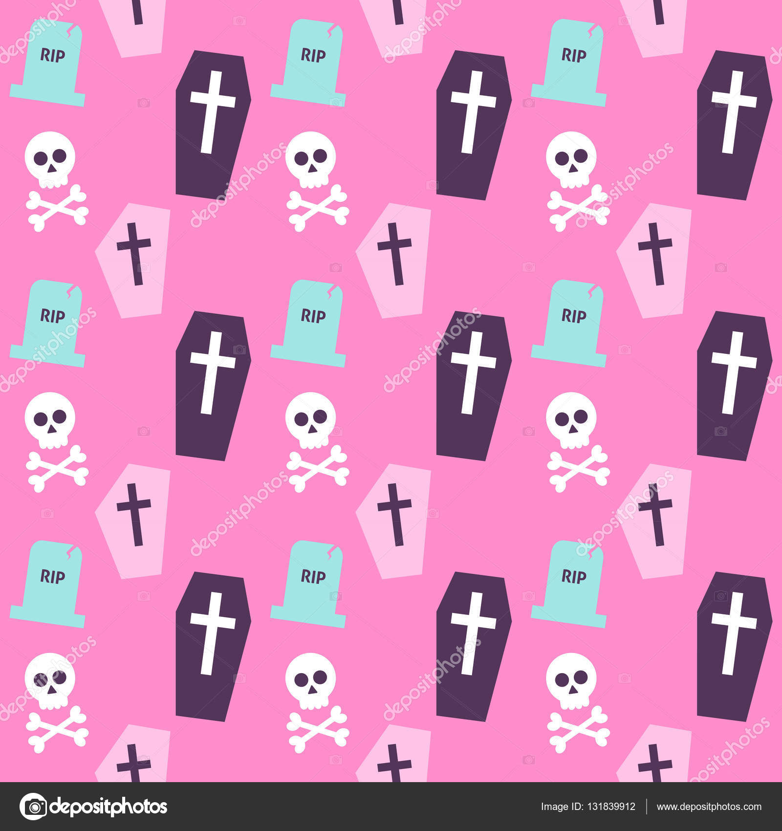 Trendy Colors Death Halloween Pattern Stock Vector Image by ©Anna_leni ...