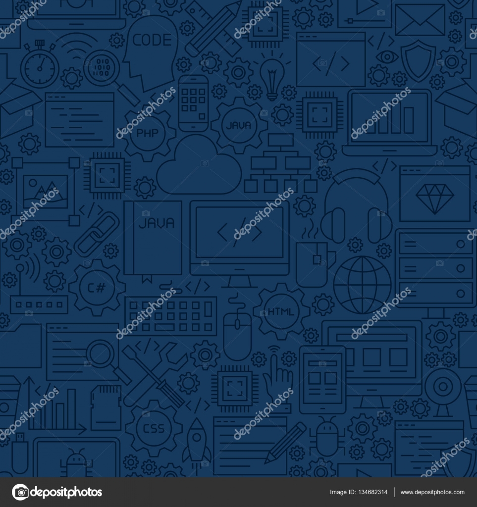 Azulejo Padrão De Linha De Programação Azul Stock Vector By ©anna Leni