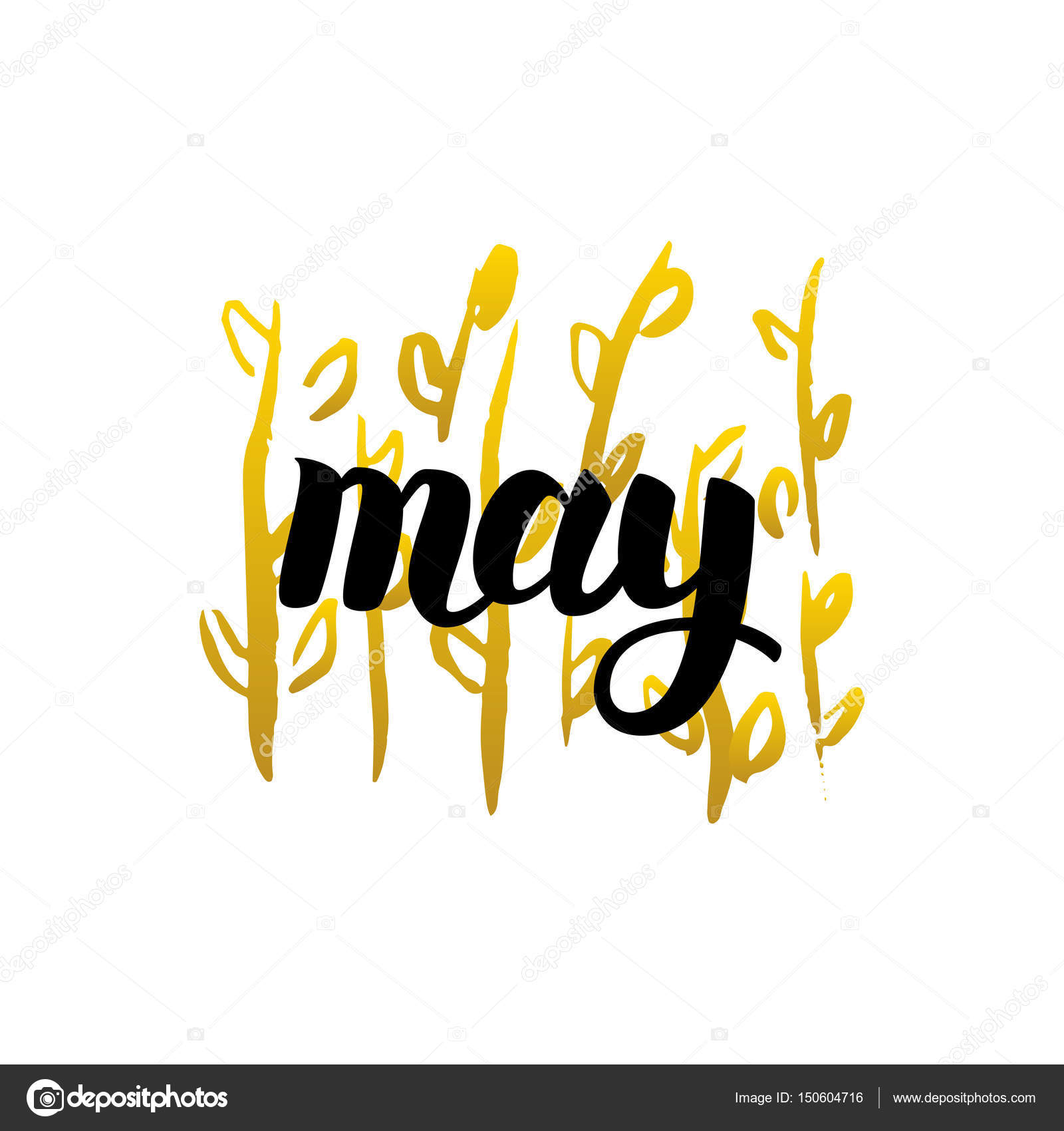 May Handwritten Lettering Stock Vector by ©Anna_leni 150604716
