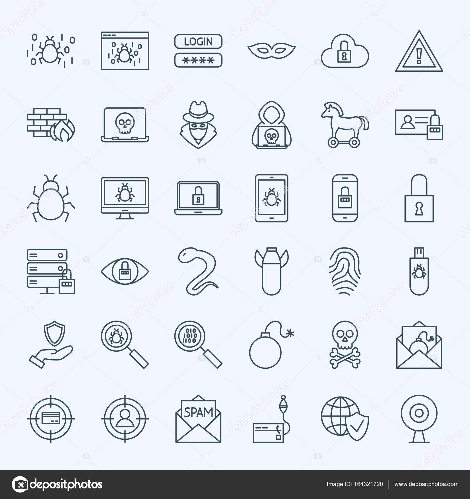 Line Internet Security Icons Stock Vector Image by ©Anna_leni #164321720