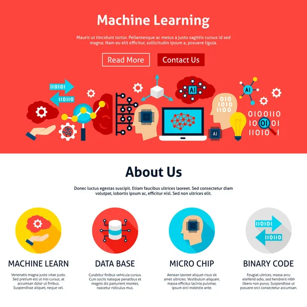 Machine Learning Landing Page Stock Vector by ©Anna_leni 314690536