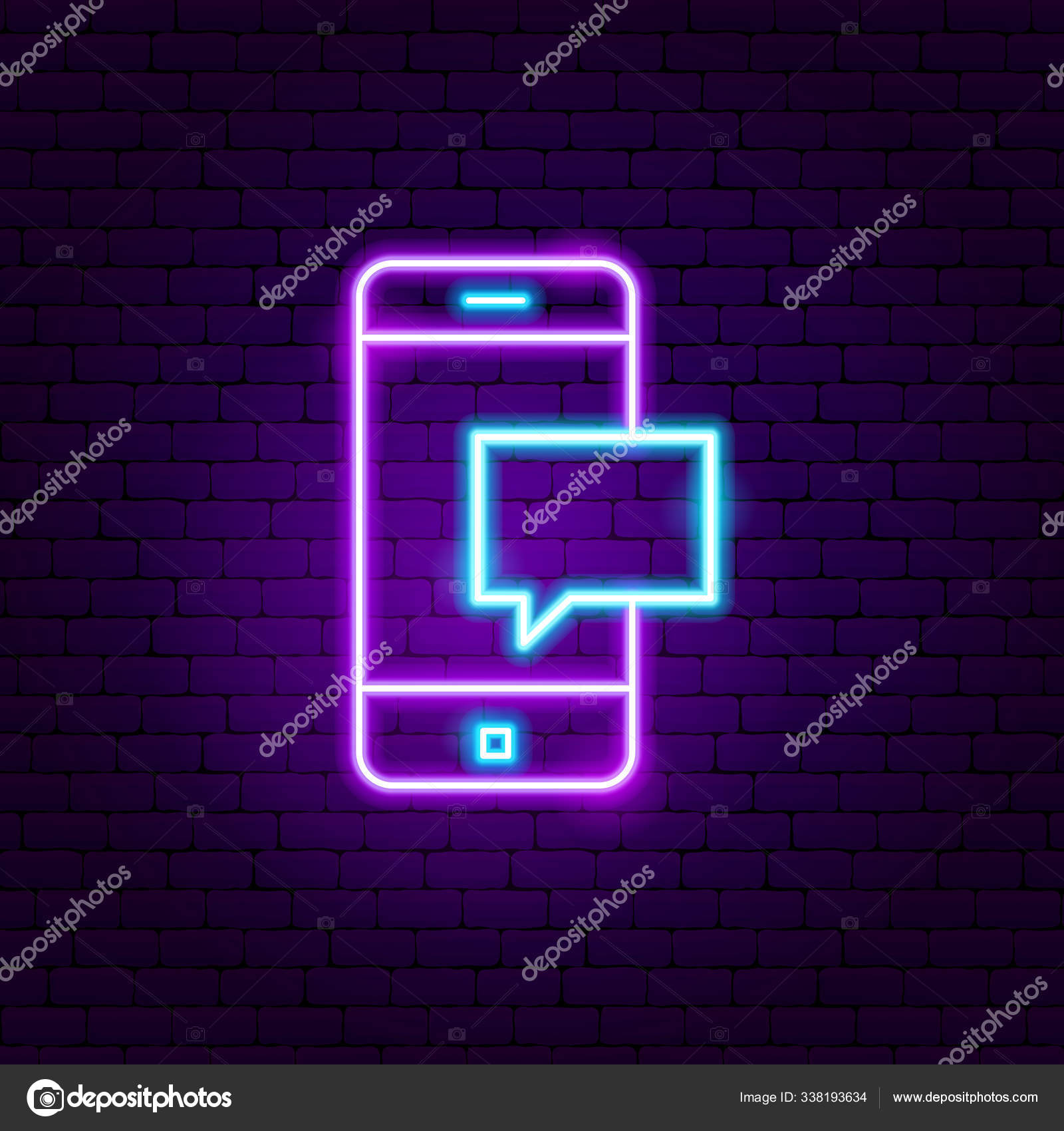 Mobile Message Neon Sign Stock Vector by ©Anna_leni 338193634