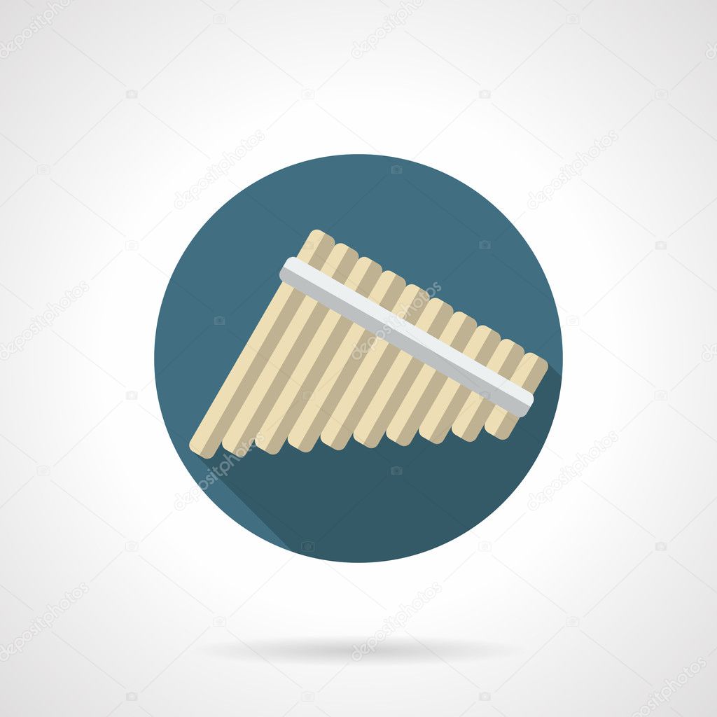 Panpipes round flat color vector icon — Stock Vector ...