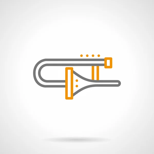 Trombone black simple line vector icon — Stock Vector ...