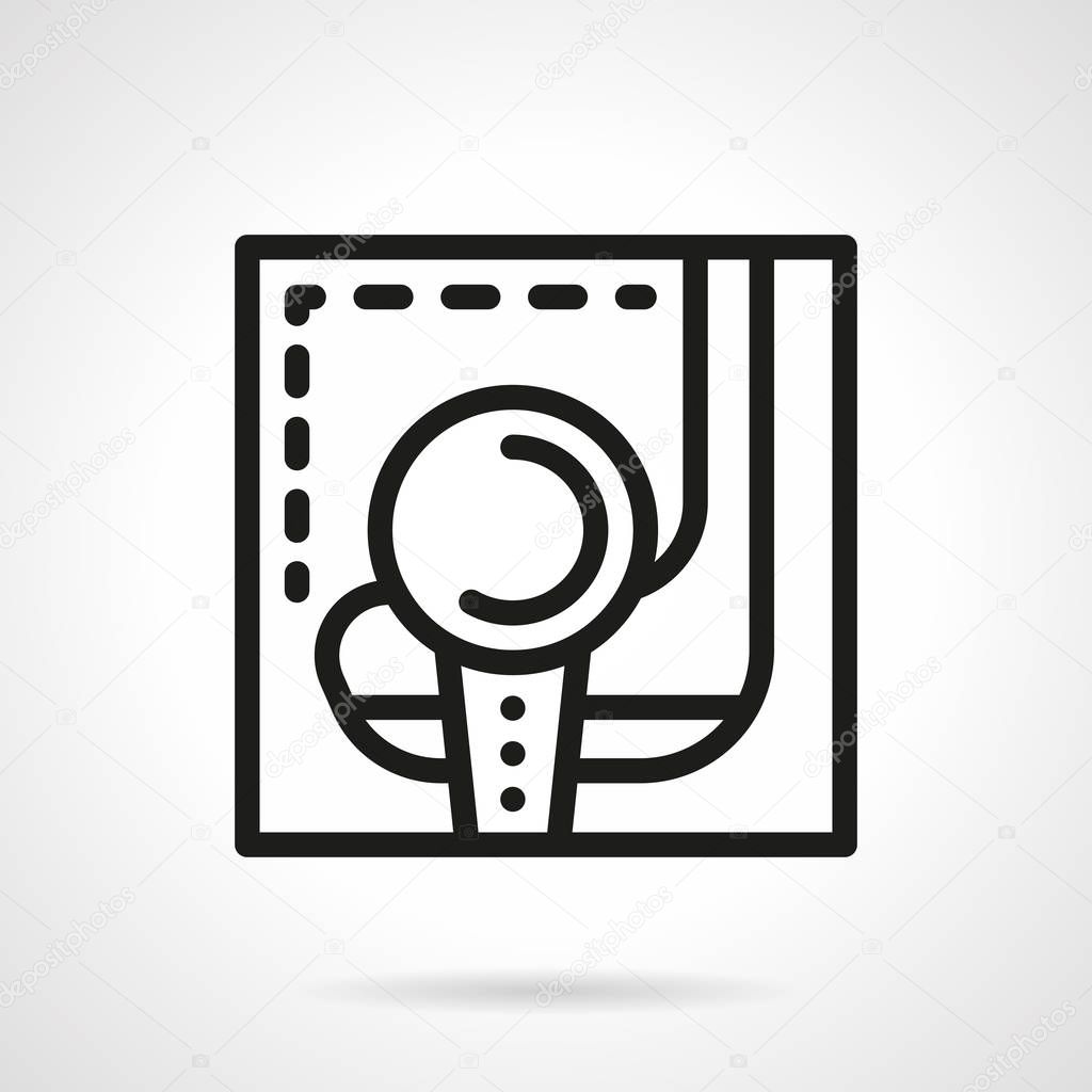 Pelota de golf y putter simple icono de vector de línea negra 2024