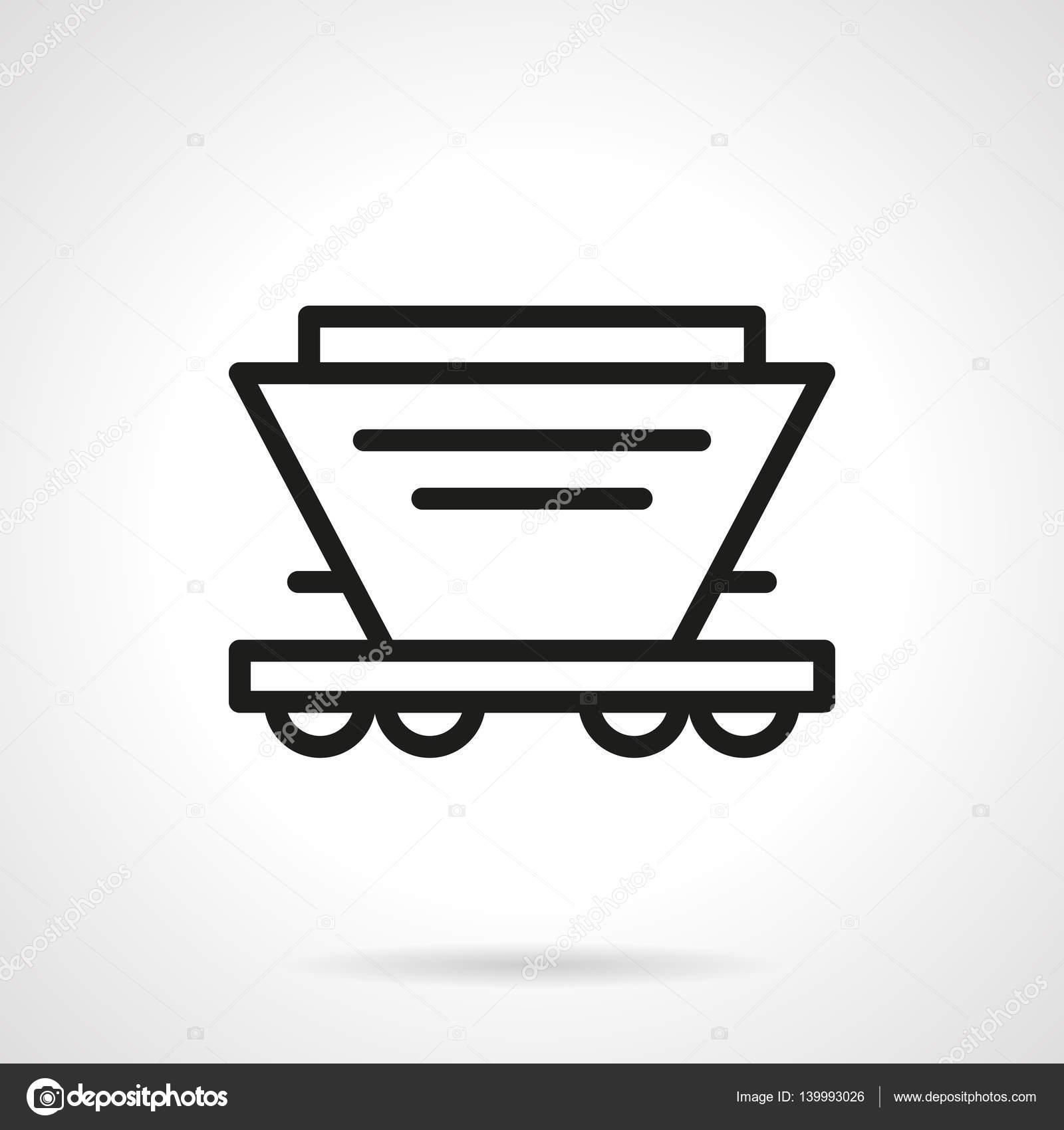 Tolva coche línea simple vector icono Vector de stock #139993026 de ...