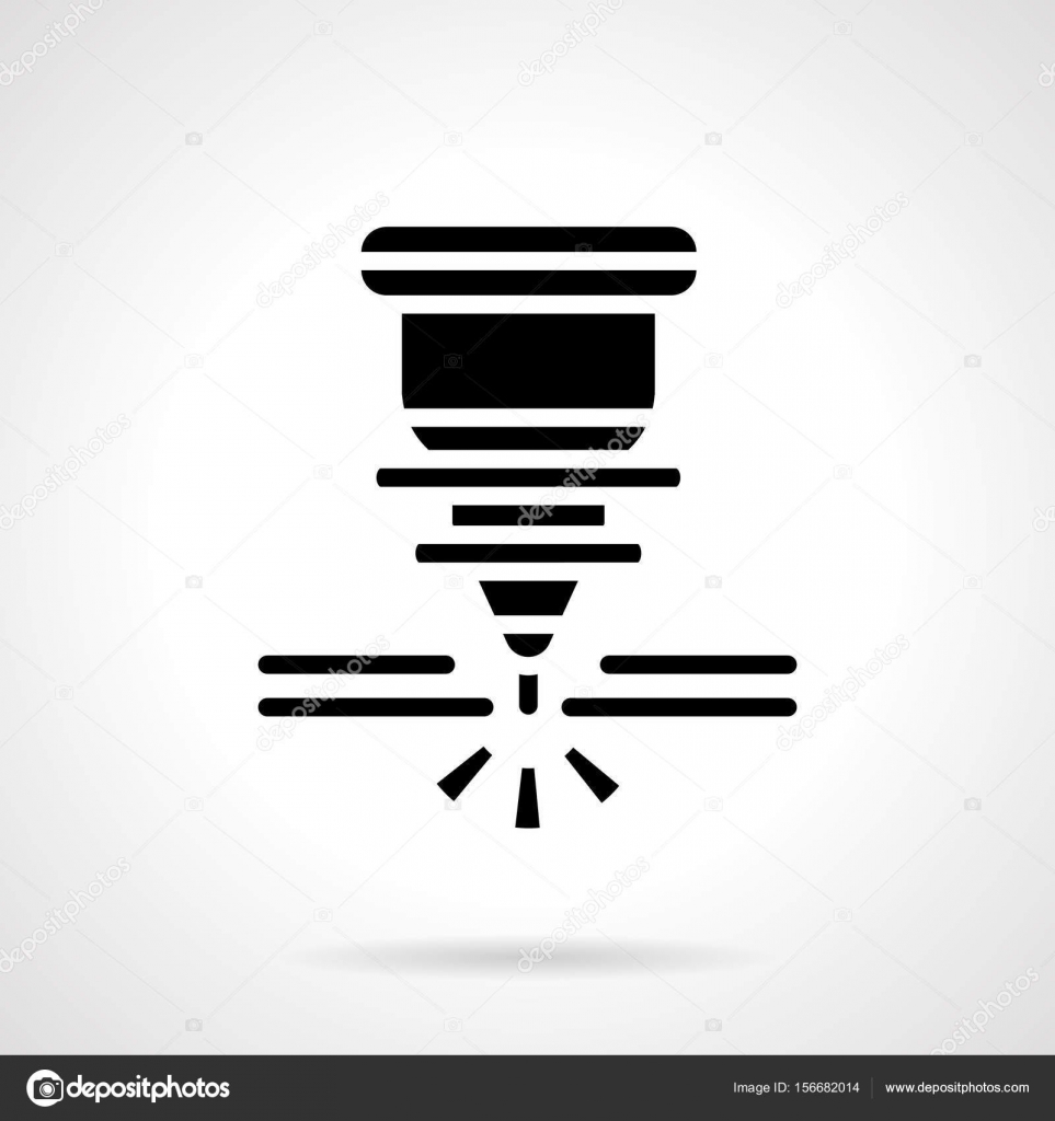 Metal working laser glyph style vector icon — Stock Vector ...