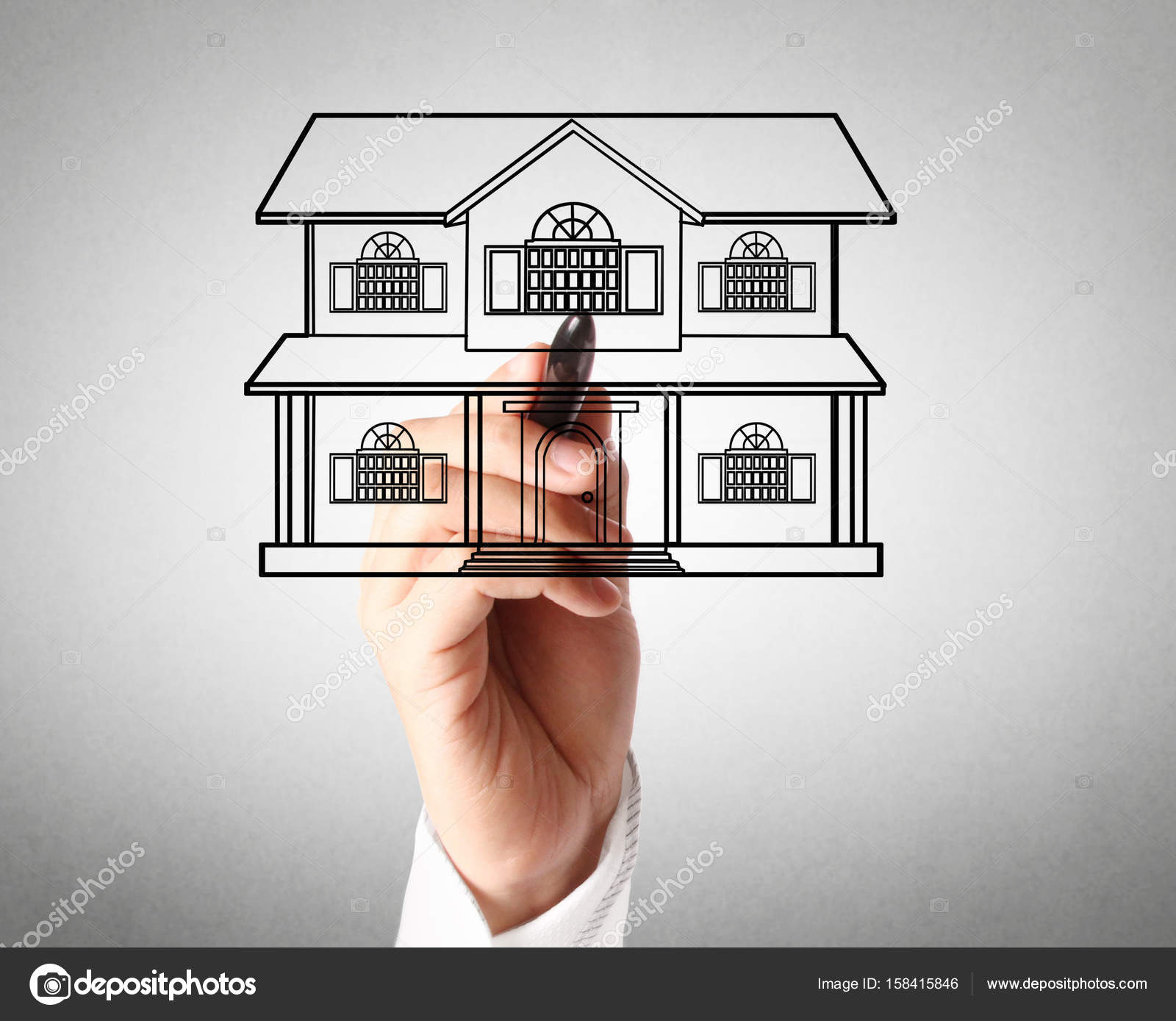 Hand drawing house model — Stock Photo © aeydenphumi #158415846
