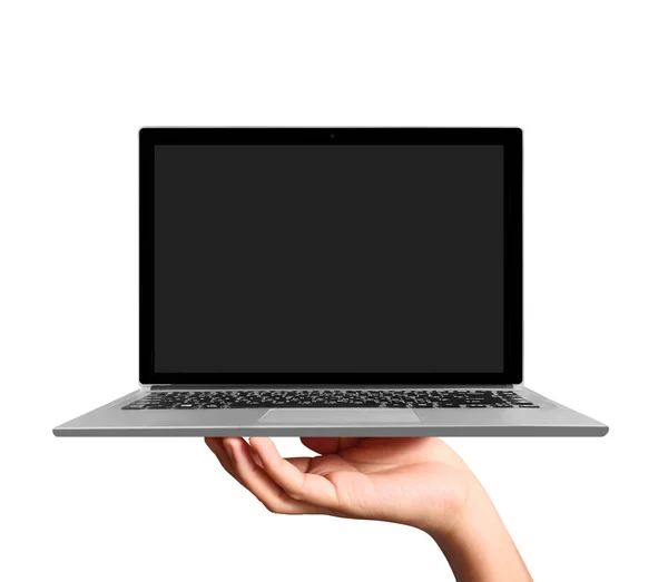 Hand holding laptop Stock Photos, Royalty Free Hand holding laptop ...