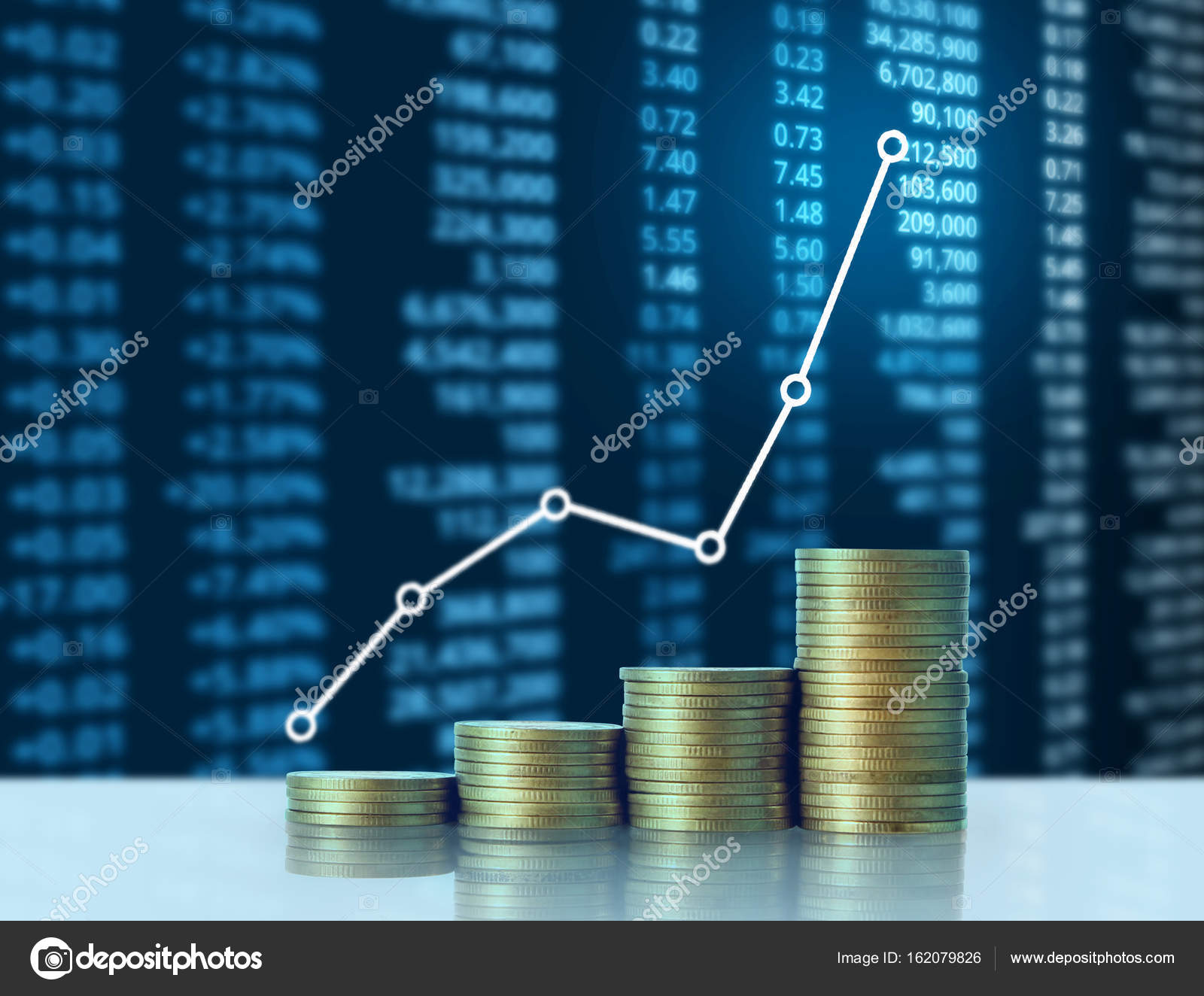 Coins graph stock market — Stock Photo © aeydenphumi #162079826