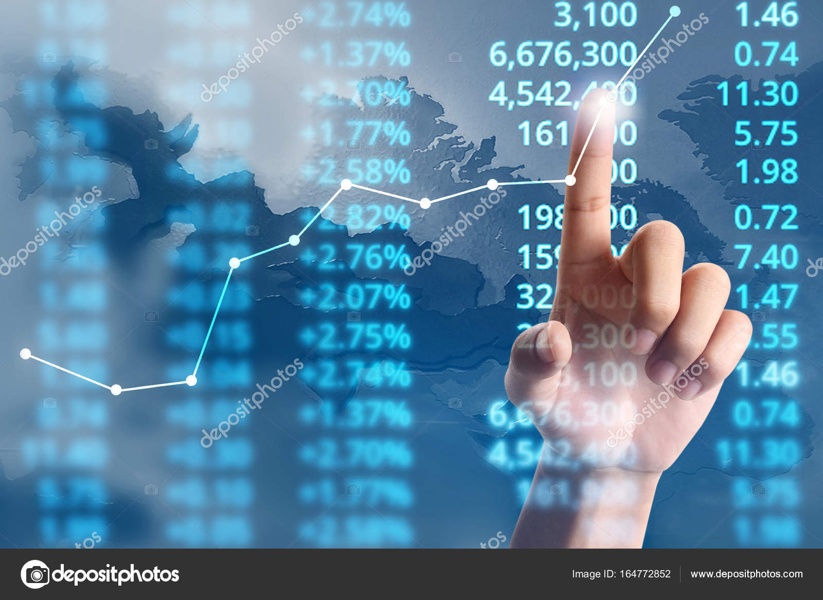 Businessman Plan Growth Increase Chart Positive Indicato — Stock Photo ...