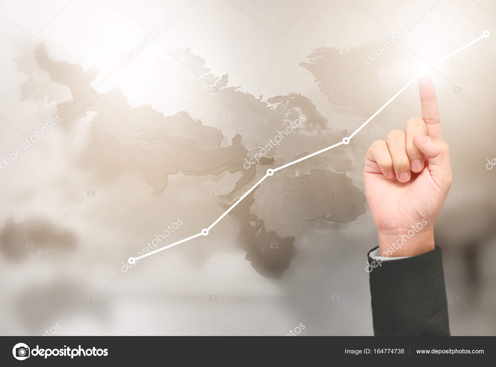 Businessman Plan Graph Growth Increase Chart Positive Indicators His ...