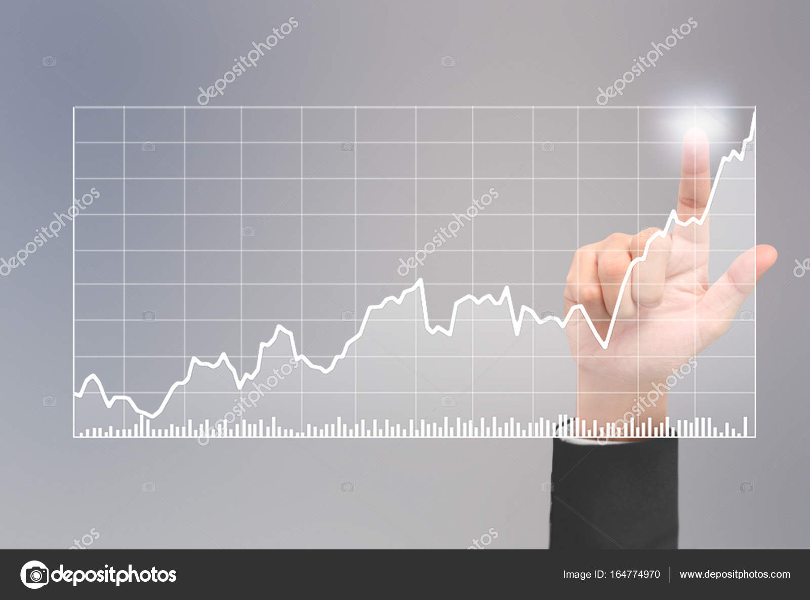 Businessman Plan Graph Growth Increase Chart Positive Indicators His ...