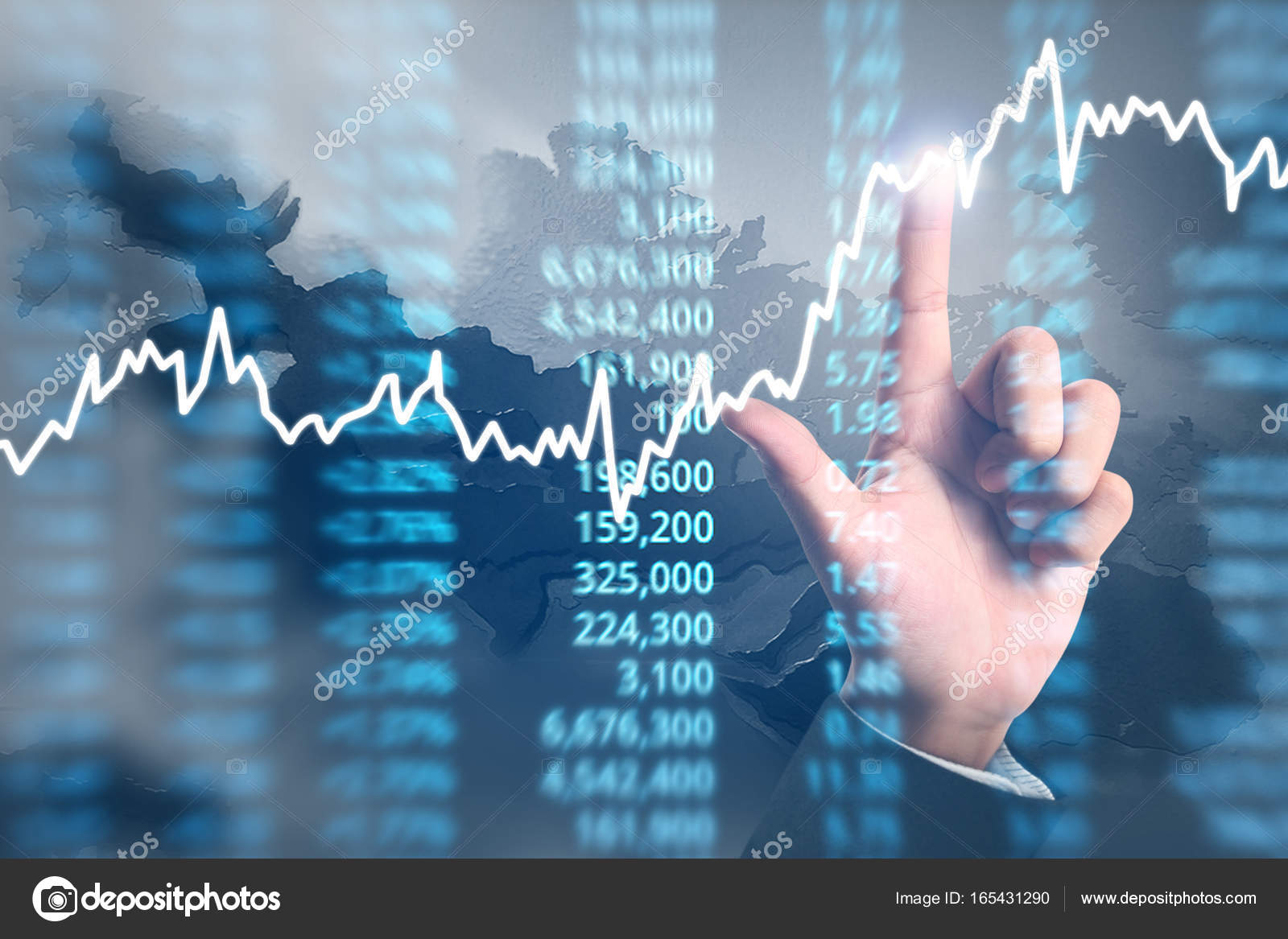 Analysing Illustrated Chart Stock Market Financial Data Screen — Stock ...
