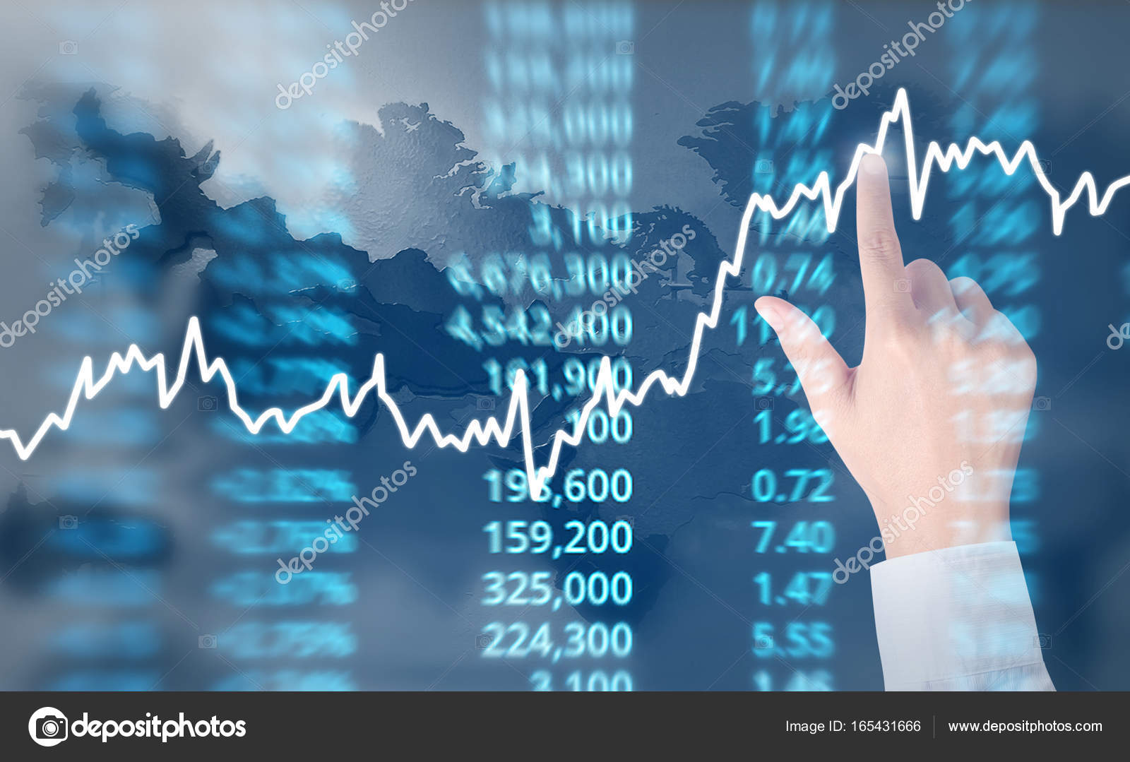 Analysing illustrated chart stock market financial data on scre — Stock ...