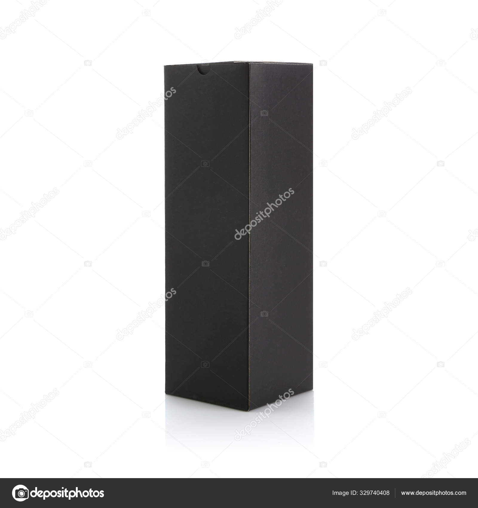 Black Rectangular Paper Box Packaging Matt Surface Isolated White ...