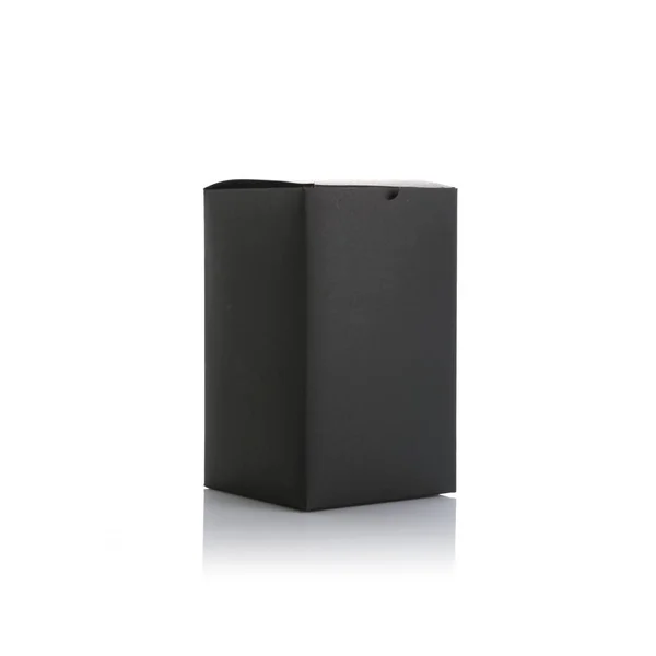 Black Paper Box Packaging In Matt Surface Isolated on White Background ...