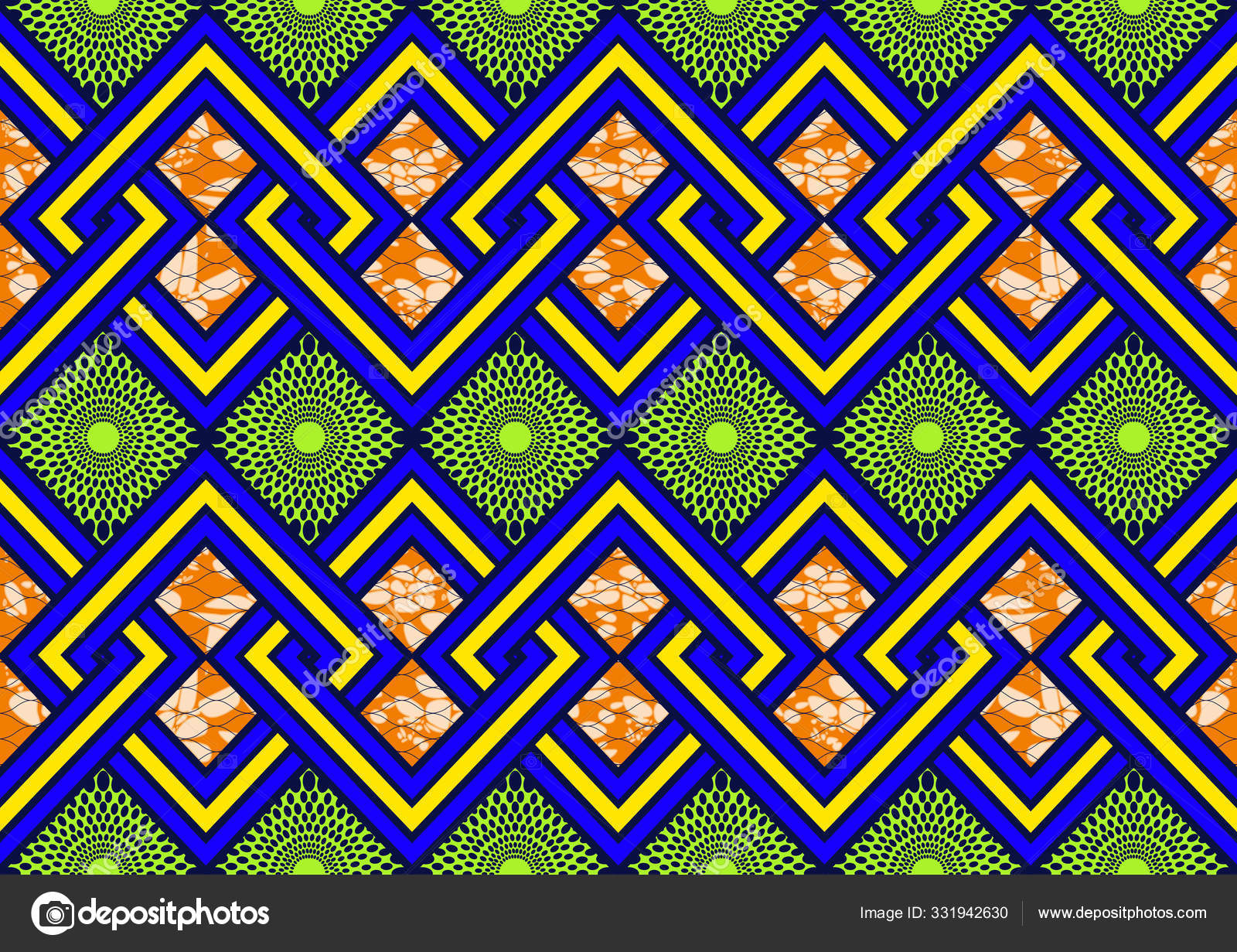 African Fashion Seamless Pattern Ornament Vibrant Colours Picture Art ...