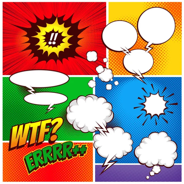 set collection Comic speech box template colorful background, line and ...