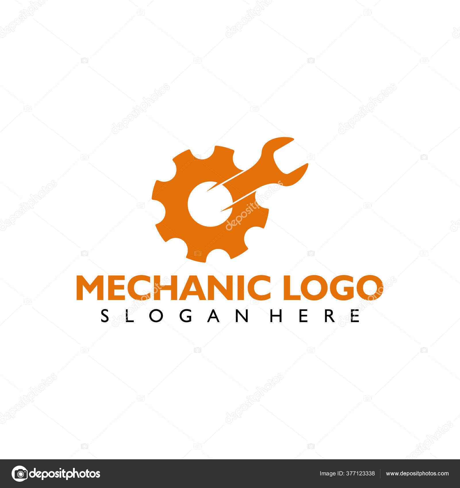 Illustration Vectorielle Logo Mécanique Isolé Sur Fond Blanc Vecteur ...