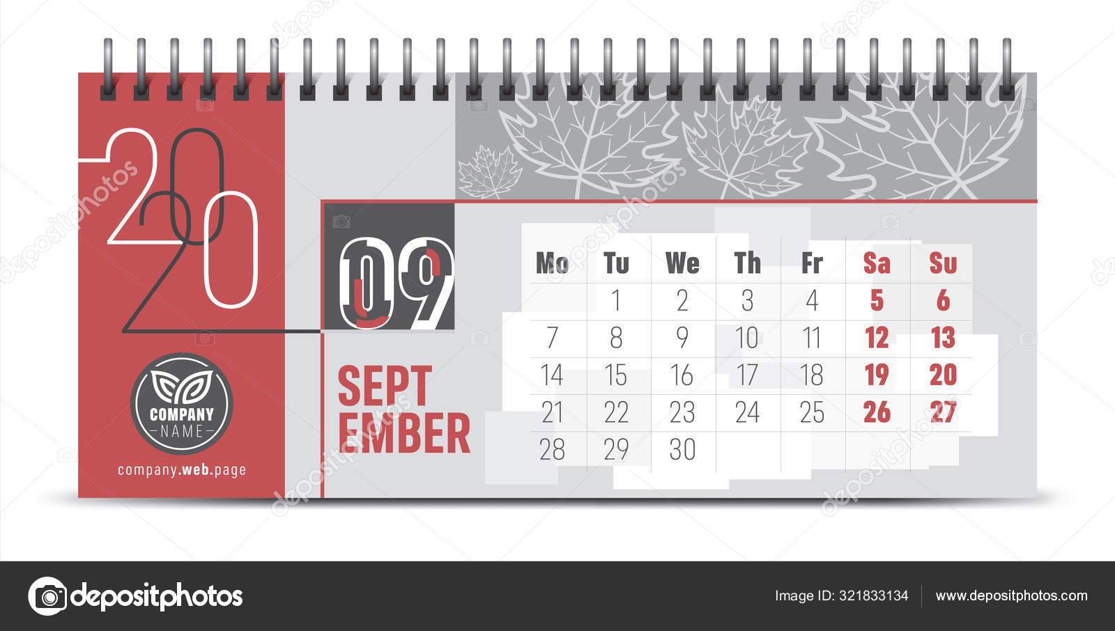 Calendar template for 2020 year. Vector and typographic planner diary ...
