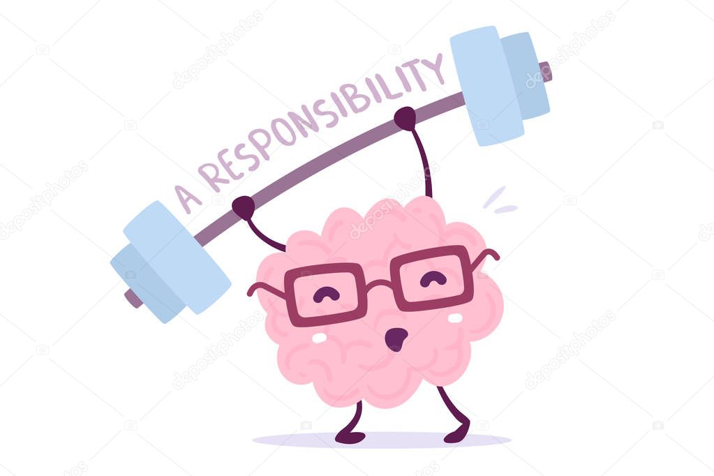 Grande responsabilità del concetto di cervello del fumetto. Illustri ...