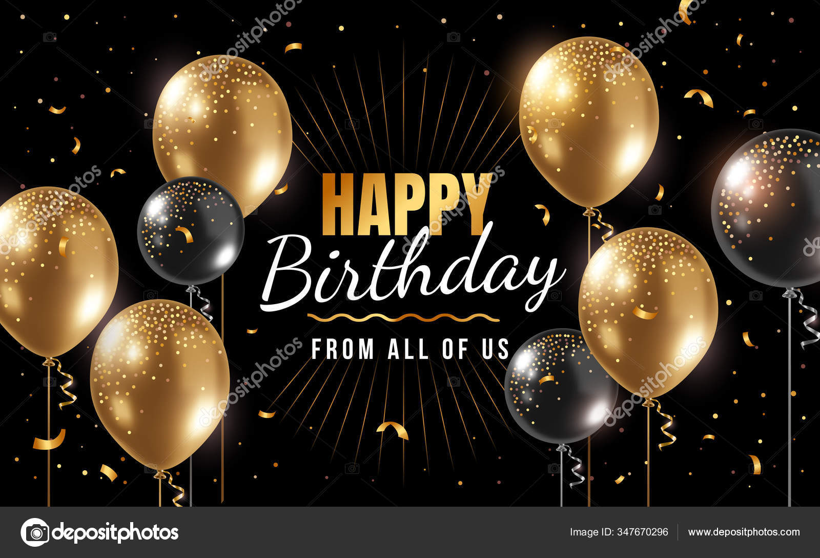 Happy Birthday Black Background