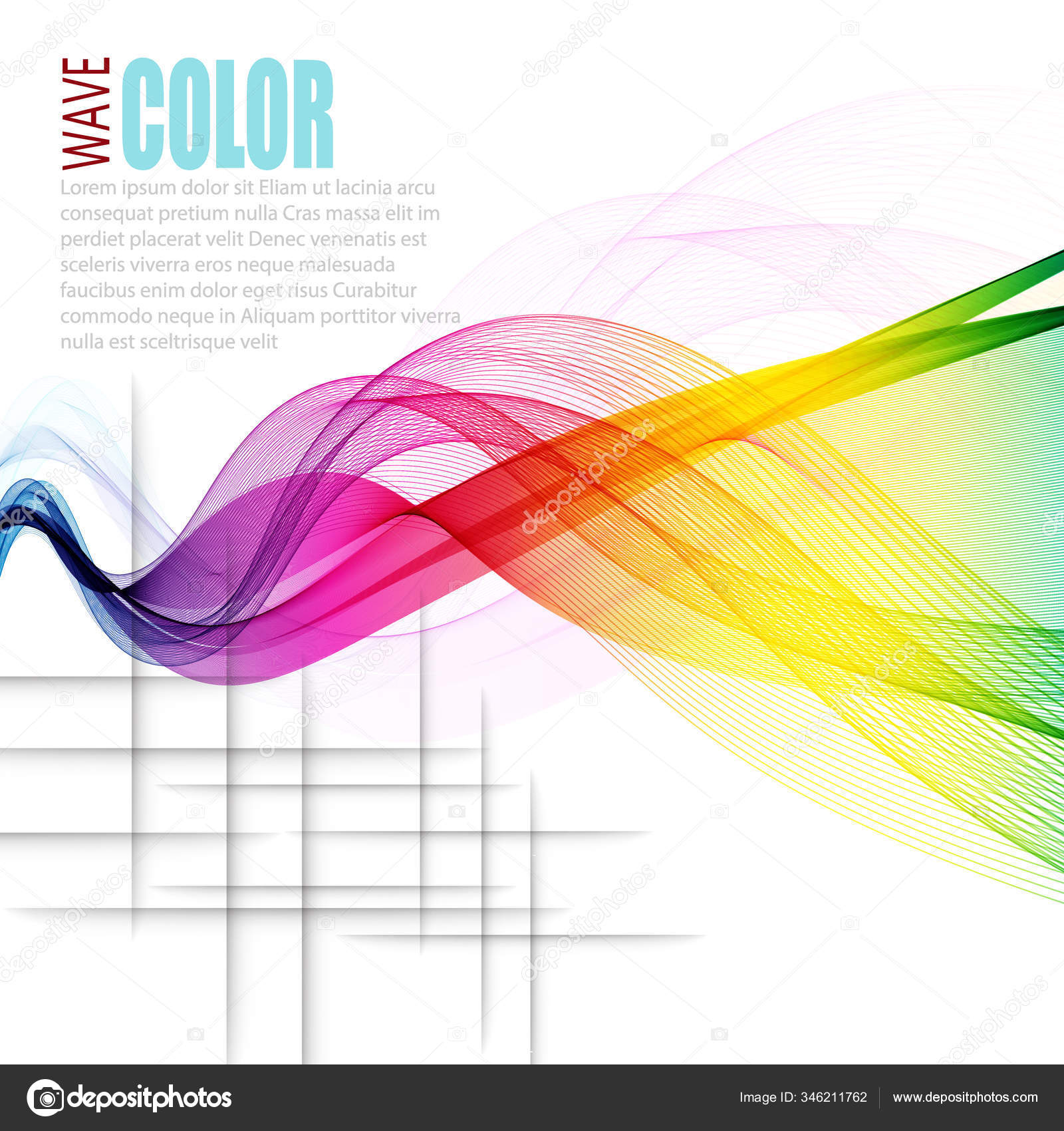 Abstract wave vector background, rainbow waved lines for brochure ...