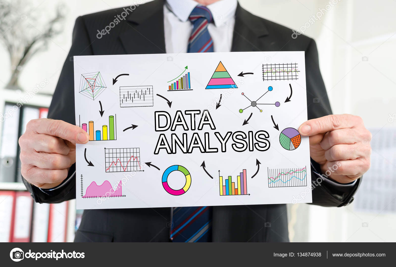Data analysis concept shown by a businessman — Stock Photo © thodonal ...