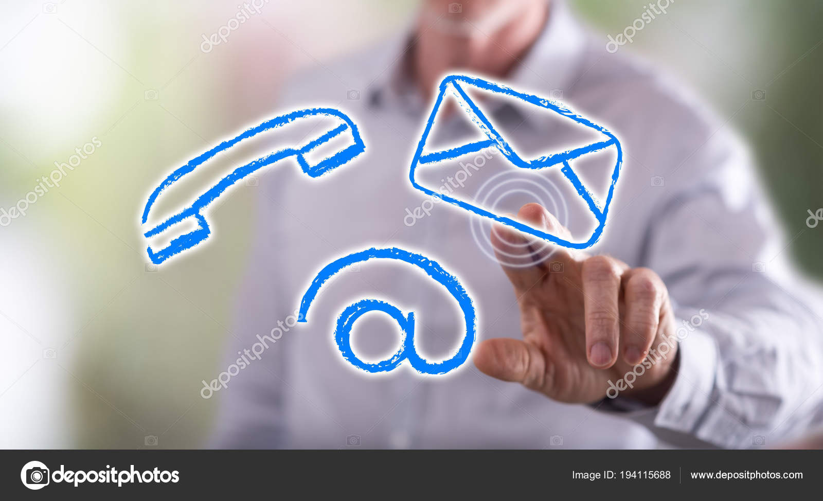 Man touching a contact concept — Stock Photo © thodonal #194115688
