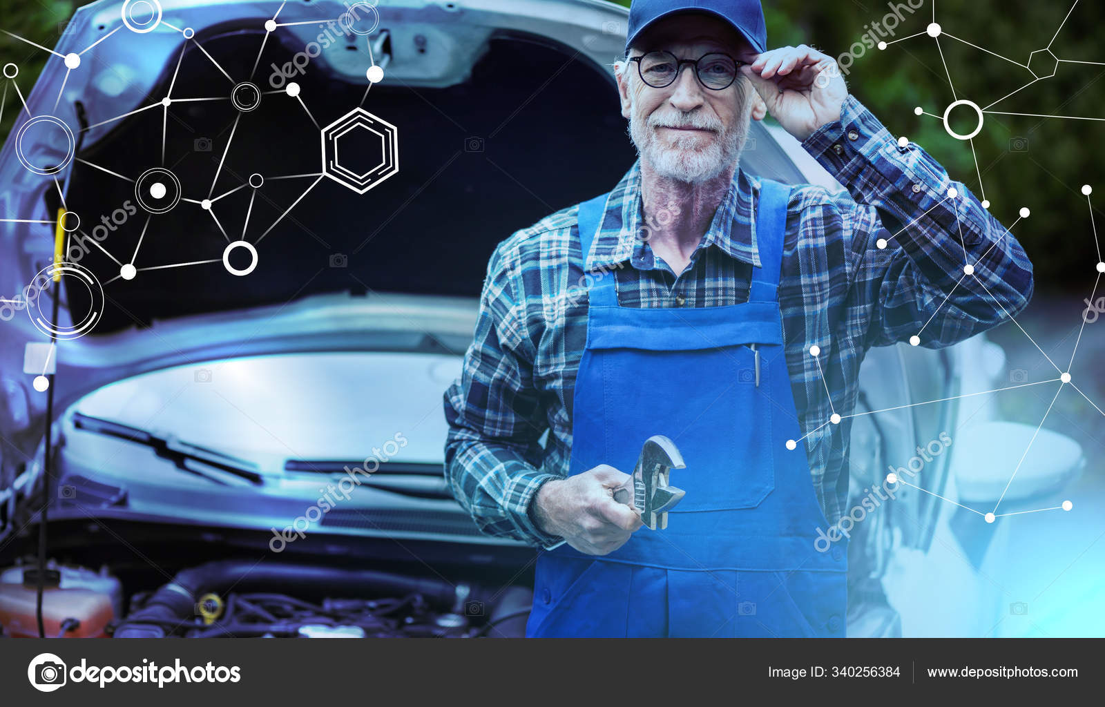 Portrait of car mechanic; light effect Stock Photo by ©thodonal 340256384