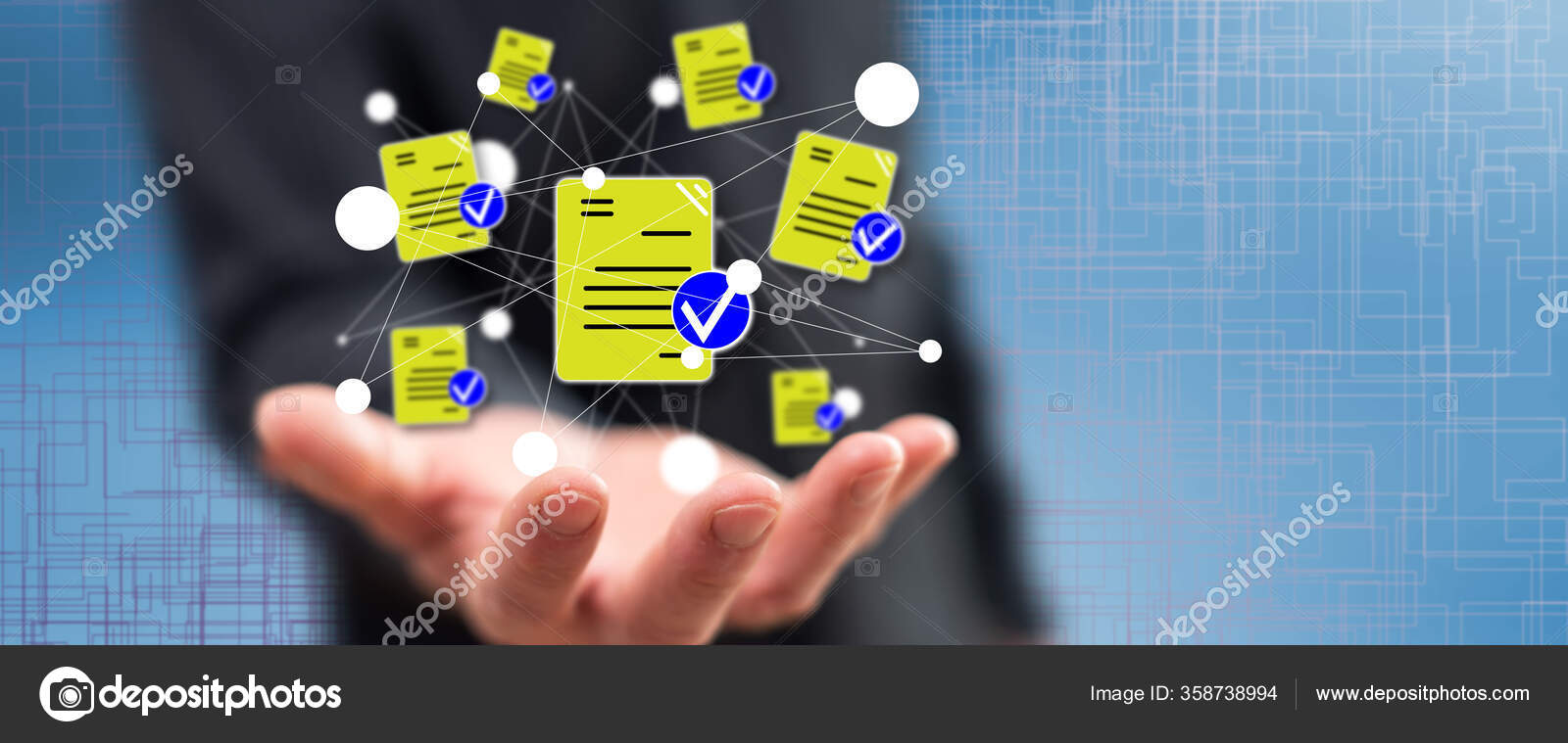 Document Validation Concept Hand Man Background Stock Photo by ...