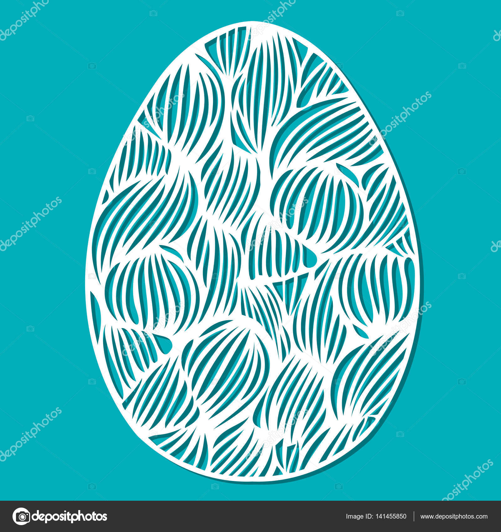 Vector Stencil encaje huevo de Pascua con calado tallado patrón ...