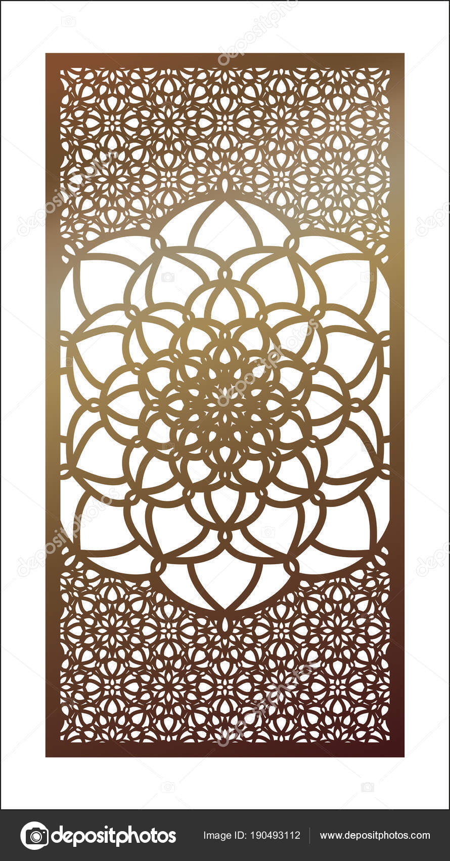 Vector Laser cut panel. Pattern template for decorative panel. W Stock ...