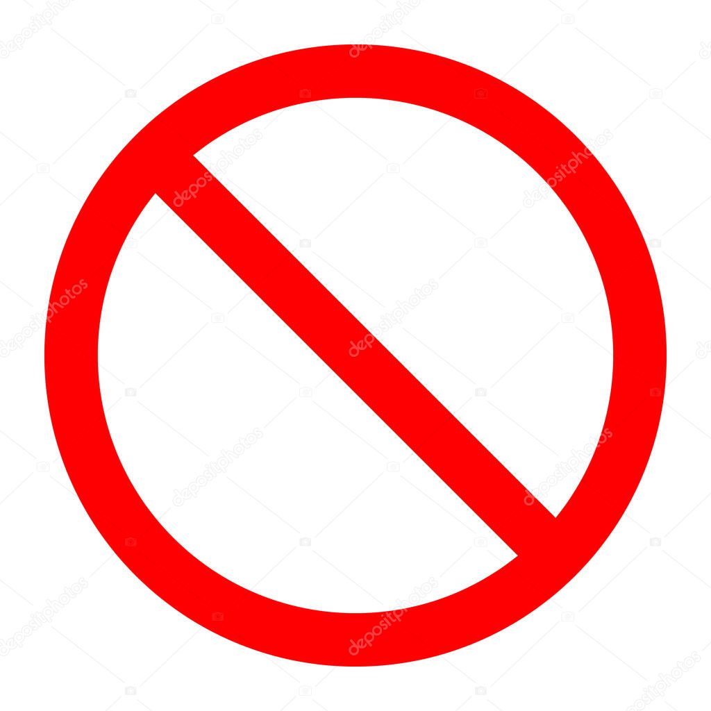 Signo prohibido aislado y rojo - Eps10 gráficos vectoriales e ...