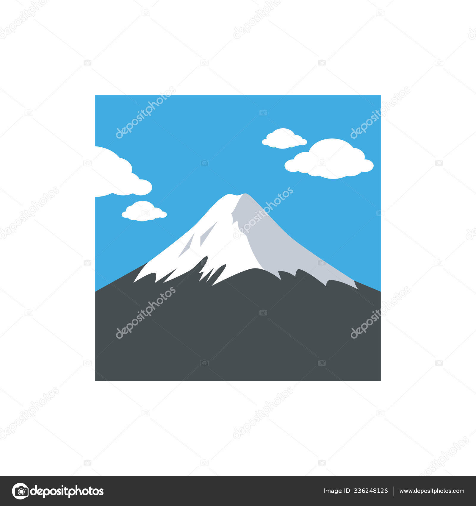 Cute Snow climbing icon for banner, general design print and web Stock ...