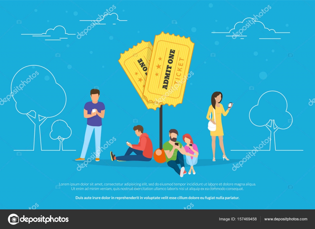 Two tickets pin symbol concept vector illustration Stock Vector Image ...