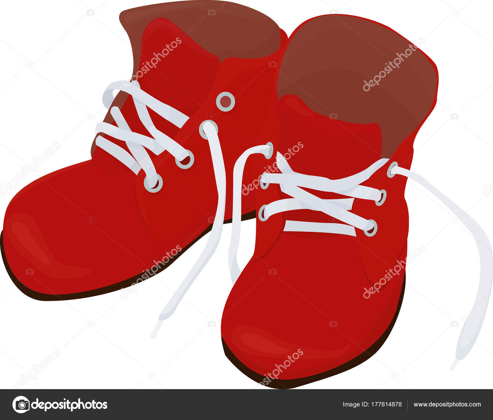 Botas rojas de dibujos animados de Navidad aisladas en blanco Vector de ...