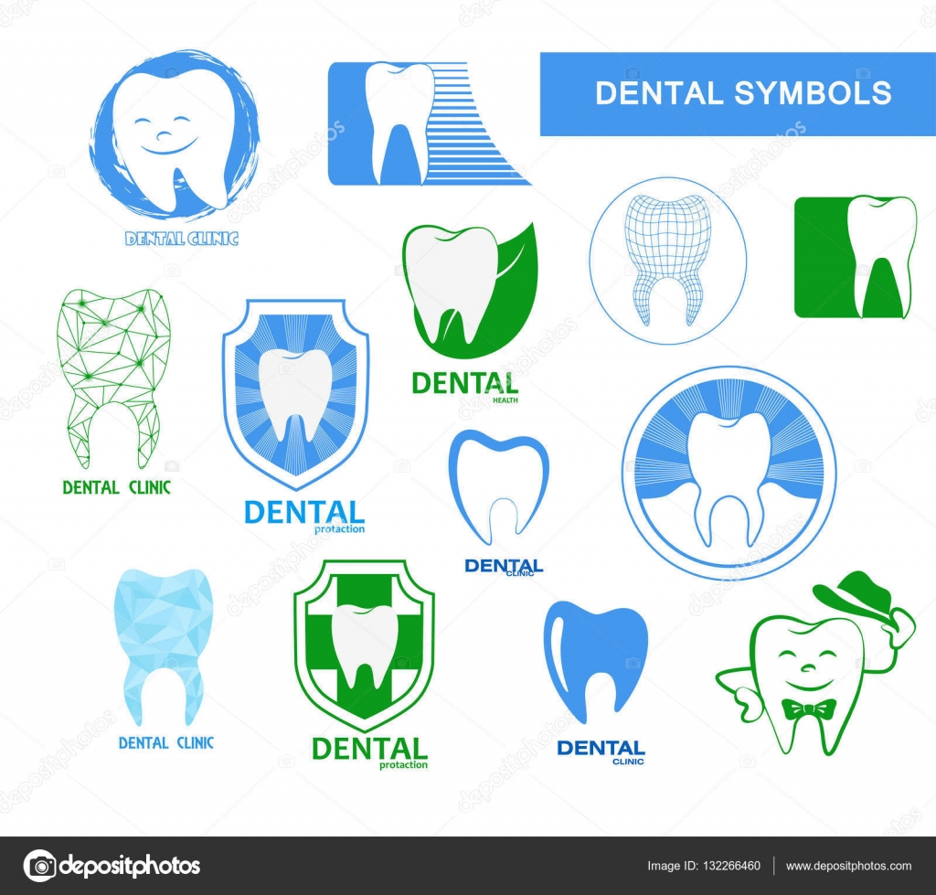 Conjunto de logotipo odontología — Vector de stock © AnnaGarmatiy ...