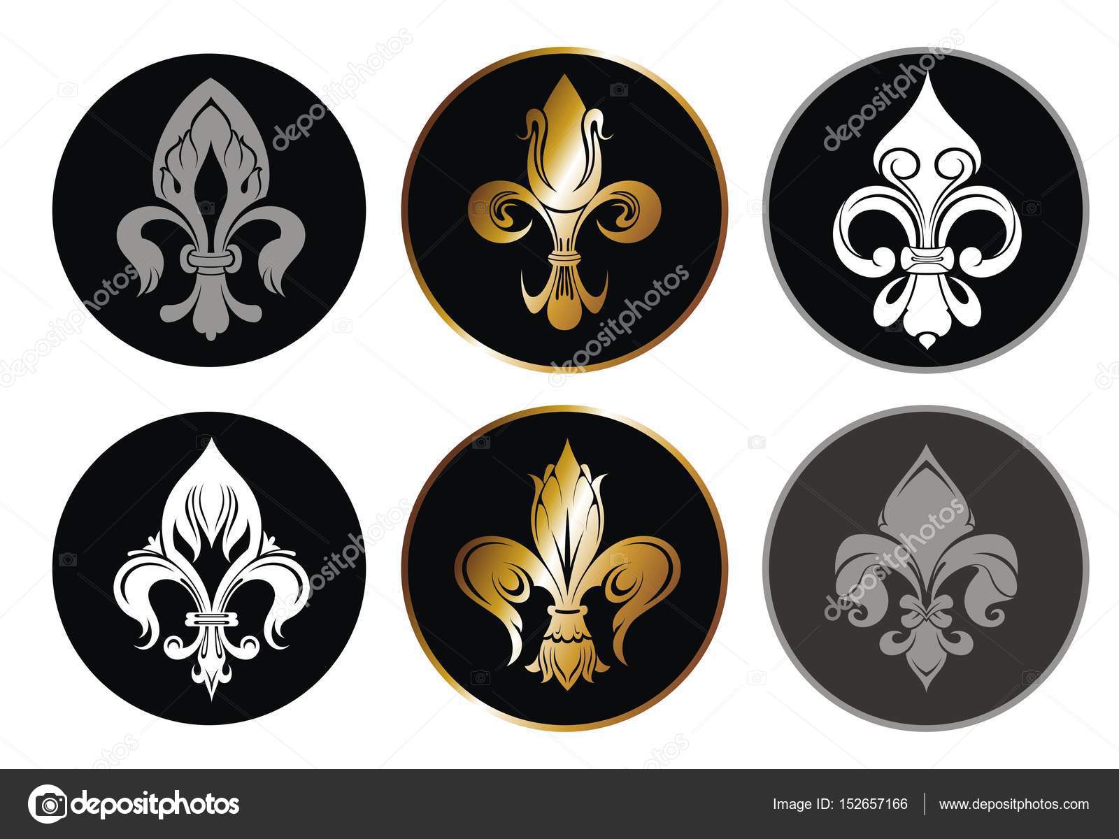 Royal lily collection Stock Vector by ©Ksyshakiss 152657166